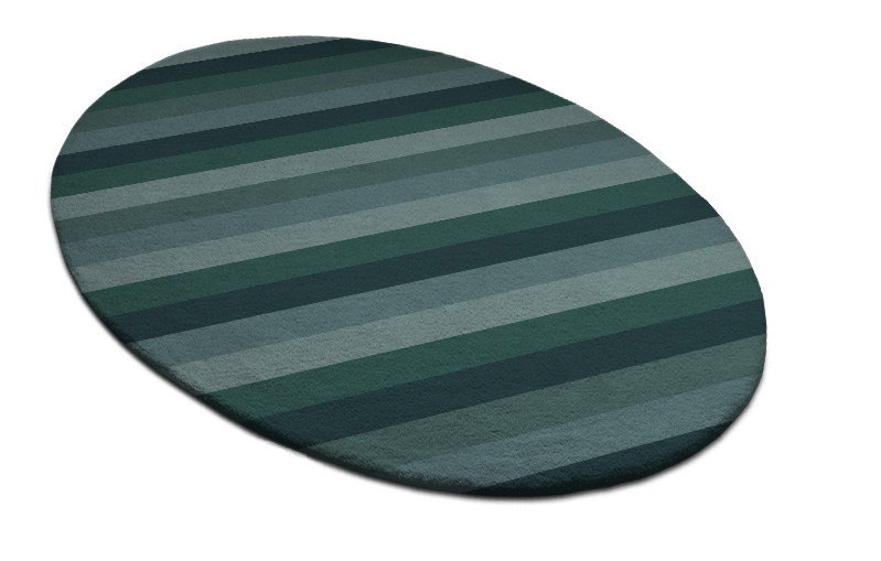 Simple Stripes Rug #107250 | Blue-green | Oval | Pure Wool Custom Rug ...